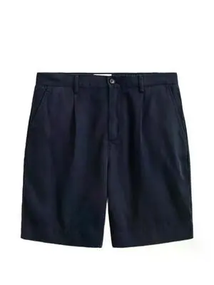 Gant Pleated Cotton Shorts - Blue