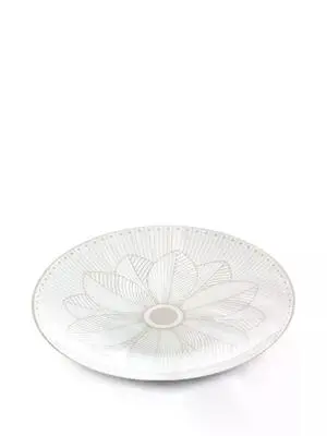 Christofle Malmaison Impériale Geometric-pattern Floral-print Plate - White