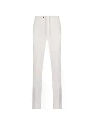 PT TORINO Drawstring-waist Twill Trousers - White