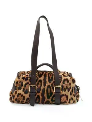 Dolce & Gabbana Leopard-print Calf Hair Satchel Bag - Brown