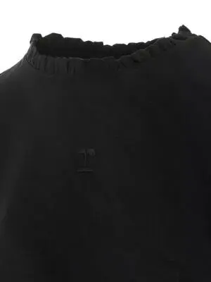 Repetto Ruffled-trim Logo-embroidered T-shirt