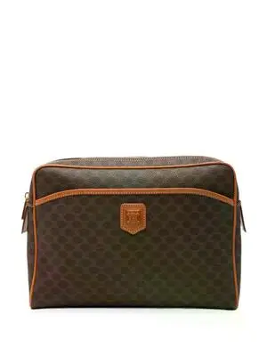 Celine 1996 Macadam Coated Canvas Clutch Bag - Brown