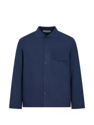You Must Create Chest-pocket Button-up Shirt - Blue