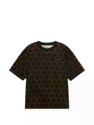 Marni Cotton T-shirt With Polka Rhythm Print