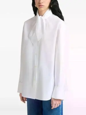 Marni Poplin Shirt With Neck Tie Detail - White