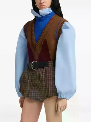 Marni Wool Layered Vest With M Intarsia