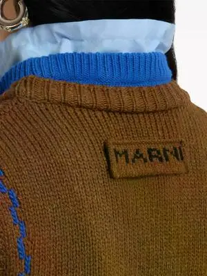 Marni Wool Layered Vest With M Intarsia