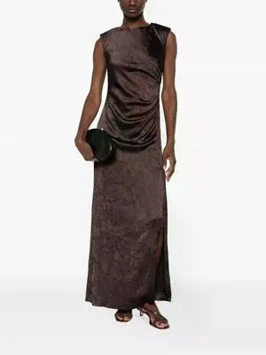Maje Crinkled-effect Sleeveless Maxi Dress