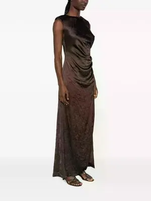 Maje Crinkled-effect Sleeveless Maxi Dress