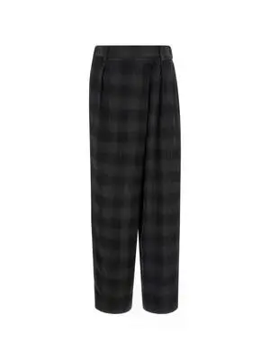 TELA Asymmetrical Check-pattern Trousers