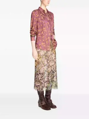 Dries Van Noten Jacquard Midi Skirt
