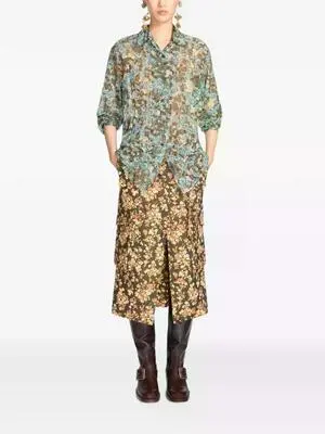 Dries Van Noten Pleated Shirt - Blue