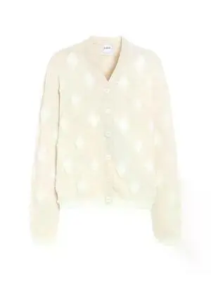 BARRIE Argyle-motif Cashmere Cardigan - White