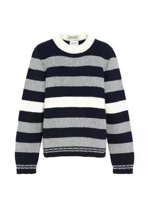 BARRIE Chunky-knit Striped Sweater - Blue