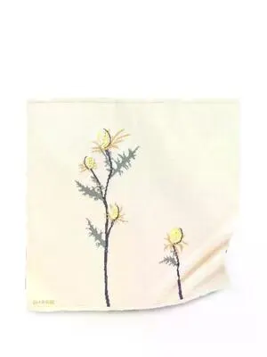 BARRIE Embossed Thistle-motif Scarf - White