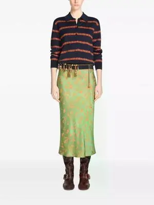 Dries Van Noten Jacquard Midi Skirt