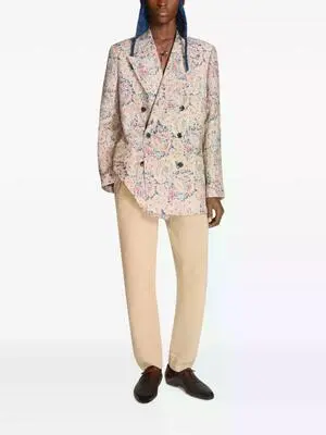 Dries Van Noten Jacquard Double-breasted Blazer - Pink
