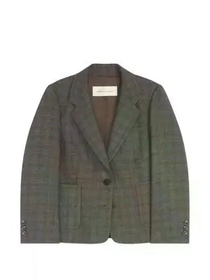 Dries Van Noten Checked Wool Blazer - Grey