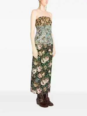 Dries Van Noten Ankle-length Floral Gobelin Skirt