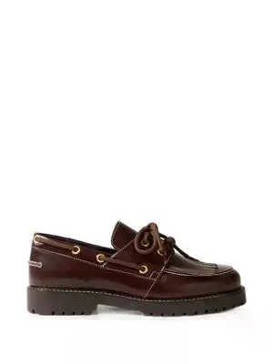 Claudie Pierlot Leather Boat Shoes - Brown