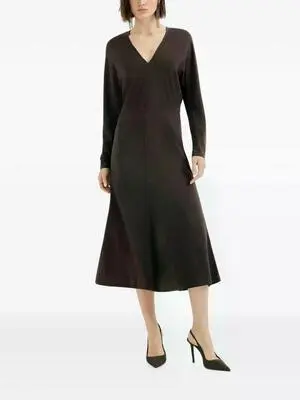 Brunello Cucinelli Techno Wool Jersey Dress With Monili