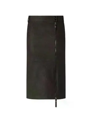 Pinko Zip-detail Midi Skirt - Brown