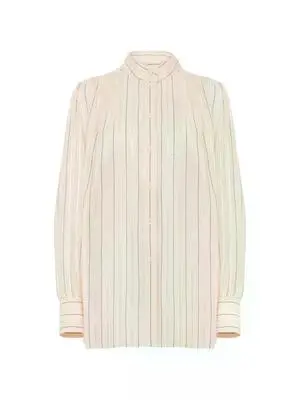 Chloé Gathered Blouse In Cotton & Silk Poplin