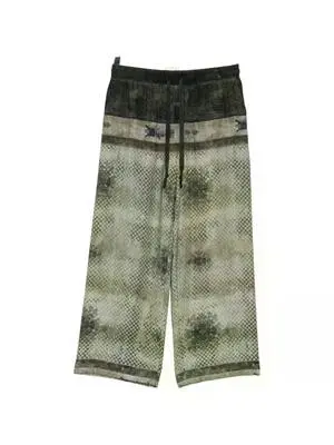 ZIGGY CHEN Patterned Drawstring Trousers - Green