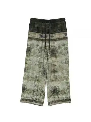 ZIGGY CHEN Printed Drawstring Trousers - Green