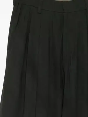 ZIGGY CHEN Tailored Pleated Belt-loop Trousers - Green