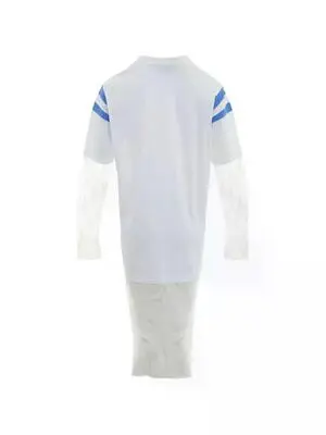 PUSHBUTTON Lace-panelled Layered T-shirt