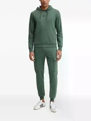 EA7 Logo-detail Drawstring Hoodie - Green