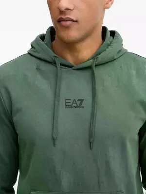 EA7 Logo-detail Drawstring Hoodie