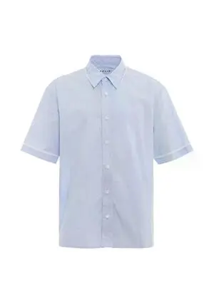 SOLID HOMME Piping-detail Short-sleeve Shirt - Blue