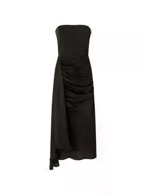 Pinko Strapless Draped-detail Dress - Black