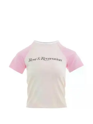 REST&RECREATION Logo-print Raglan-sleeve T-shirt - Neutrals