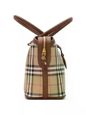 Burberry Small Check Zip Tote - Neutrals