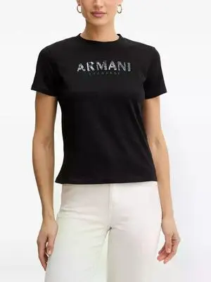 Armani Exchange Sequin-logo T-shirt - Black