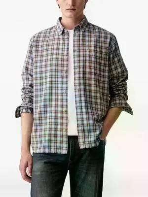LES DEUX Check-pattern Button-down Shirt - Blue