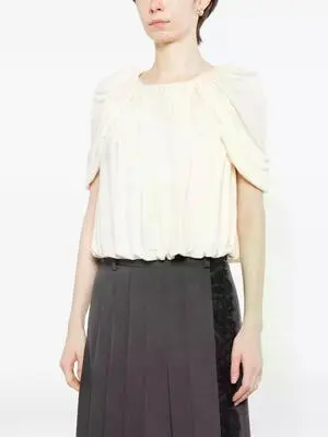 FETICO Gathered Short-sleeve Blouse
