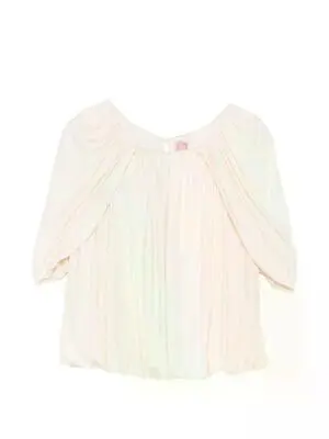 FETICO Gathered Short-sleeve Blouse