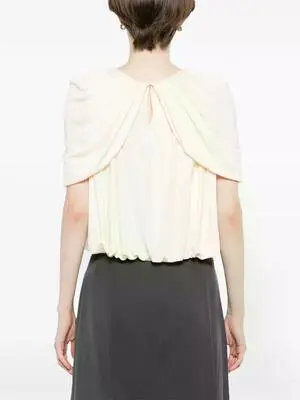 FETICO Gathered Short-sleeve Blouse