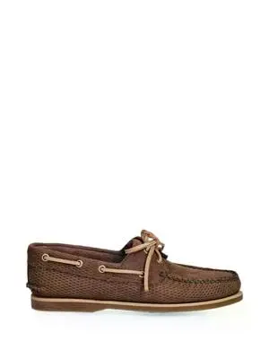 Timberland Woven-effect Lace-up Boat Shoes - Brown