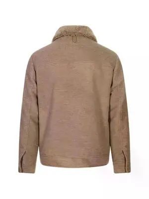 Canali Shearling-collar Jacket - Brown