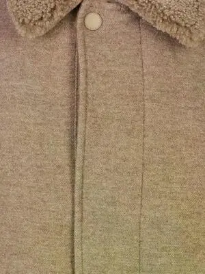 Canali Shearling Collar Jacket - Brown