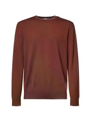Eleventy Contrast-trim Crew-neck Sweater