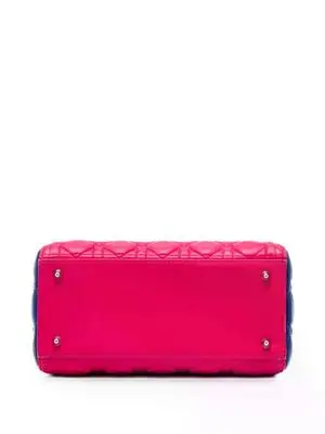 Dior Medium Tricolor Lambskin Cannage Lady Satchel - Pink