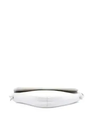 Celine Smooth Calfskin Logo Triangle Crossbody Bag - White