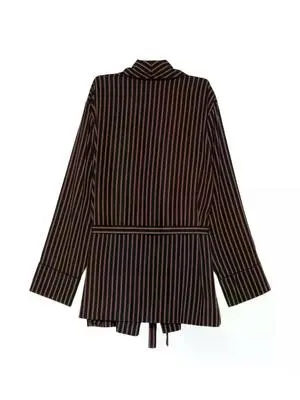ANN DEMEULEMEESTER Striped Belted Jacket