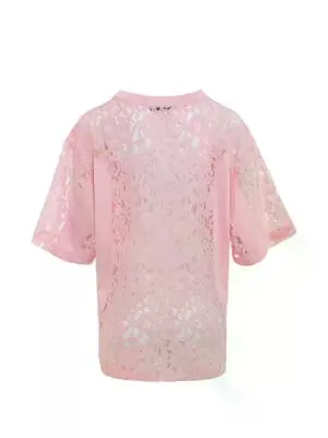 PUSHBUTTON Lace-panelled T-shirt